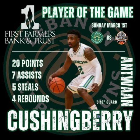 Antwaan Cushingberry, Player of the Game 3-01-2026 - Lebanon Leprechauns